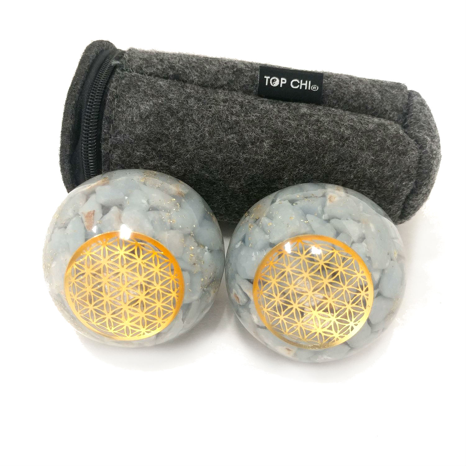 Angelite Orgonite Baoding Balls - BaodingBalls.com