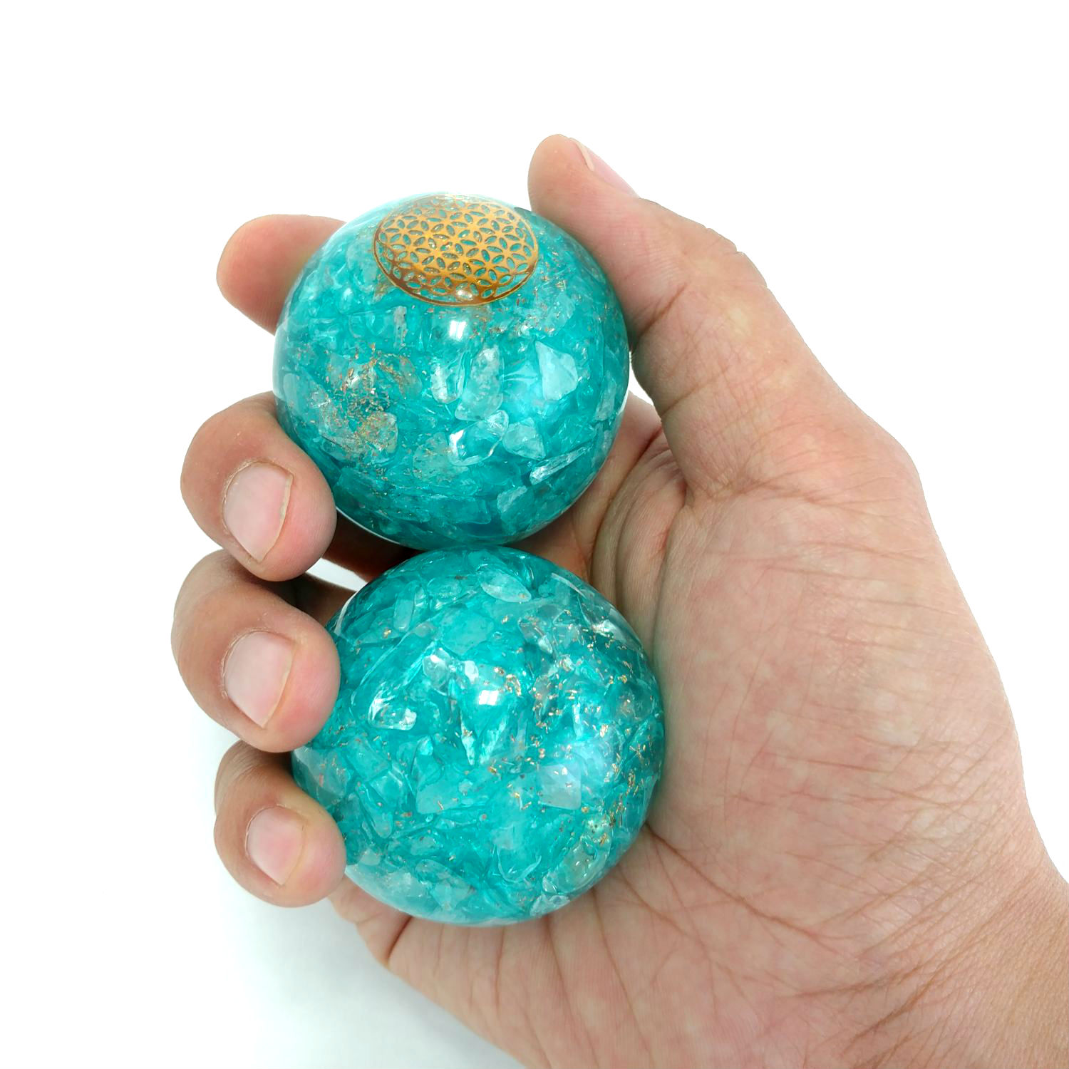 Aquamarine Orgonite Baoding Balls - BaodingBalls.com