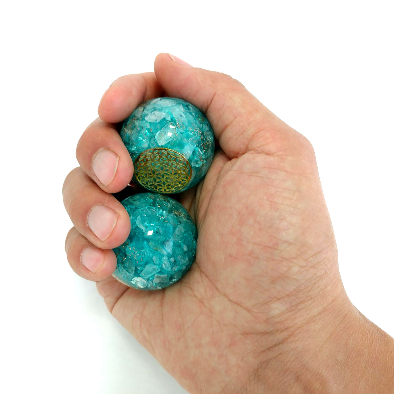 Aquamarine Orgonite Baoding Balls - BaodingBalls.com