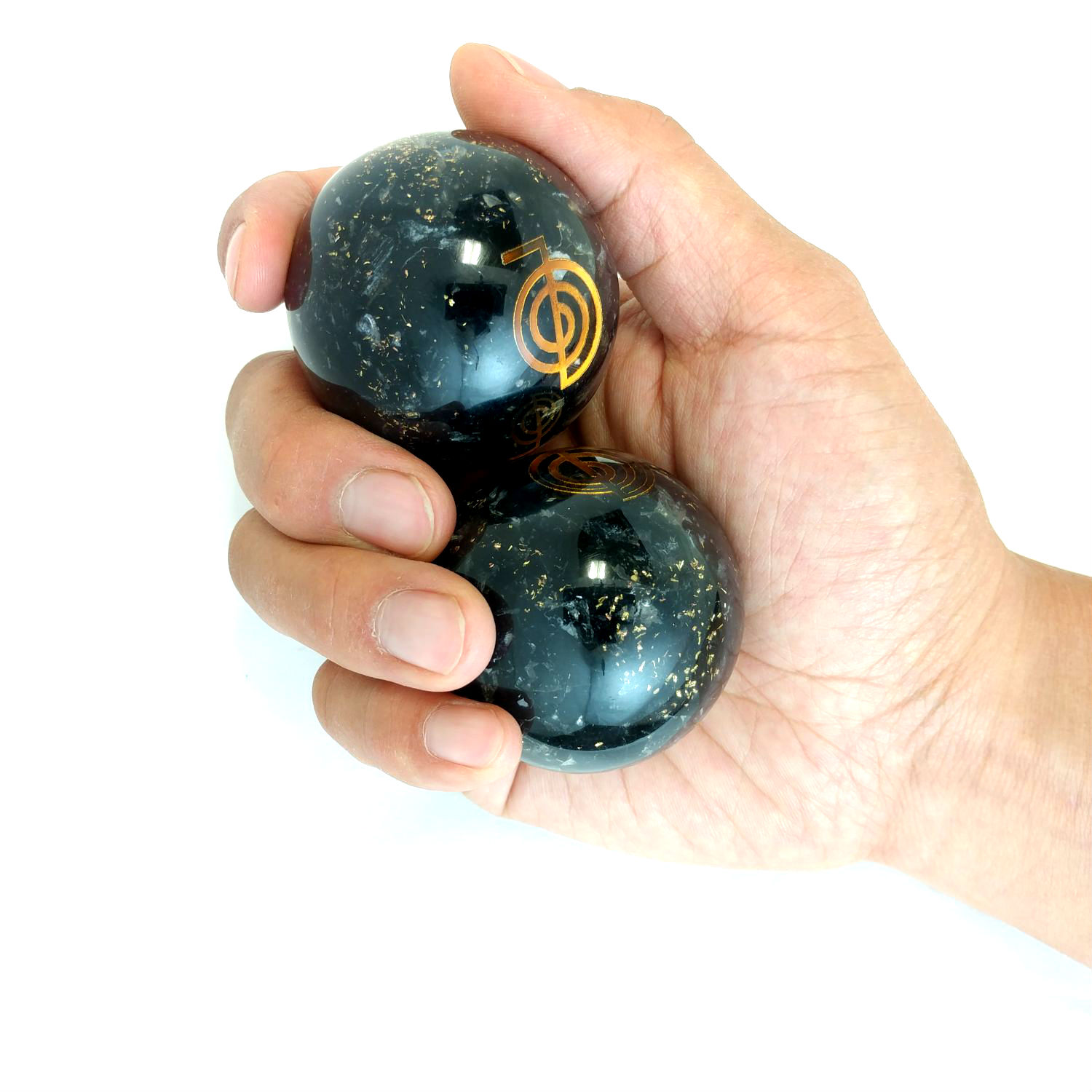 Black Tourmaline Orgonite Baoding Balls - BaodingBalls.com