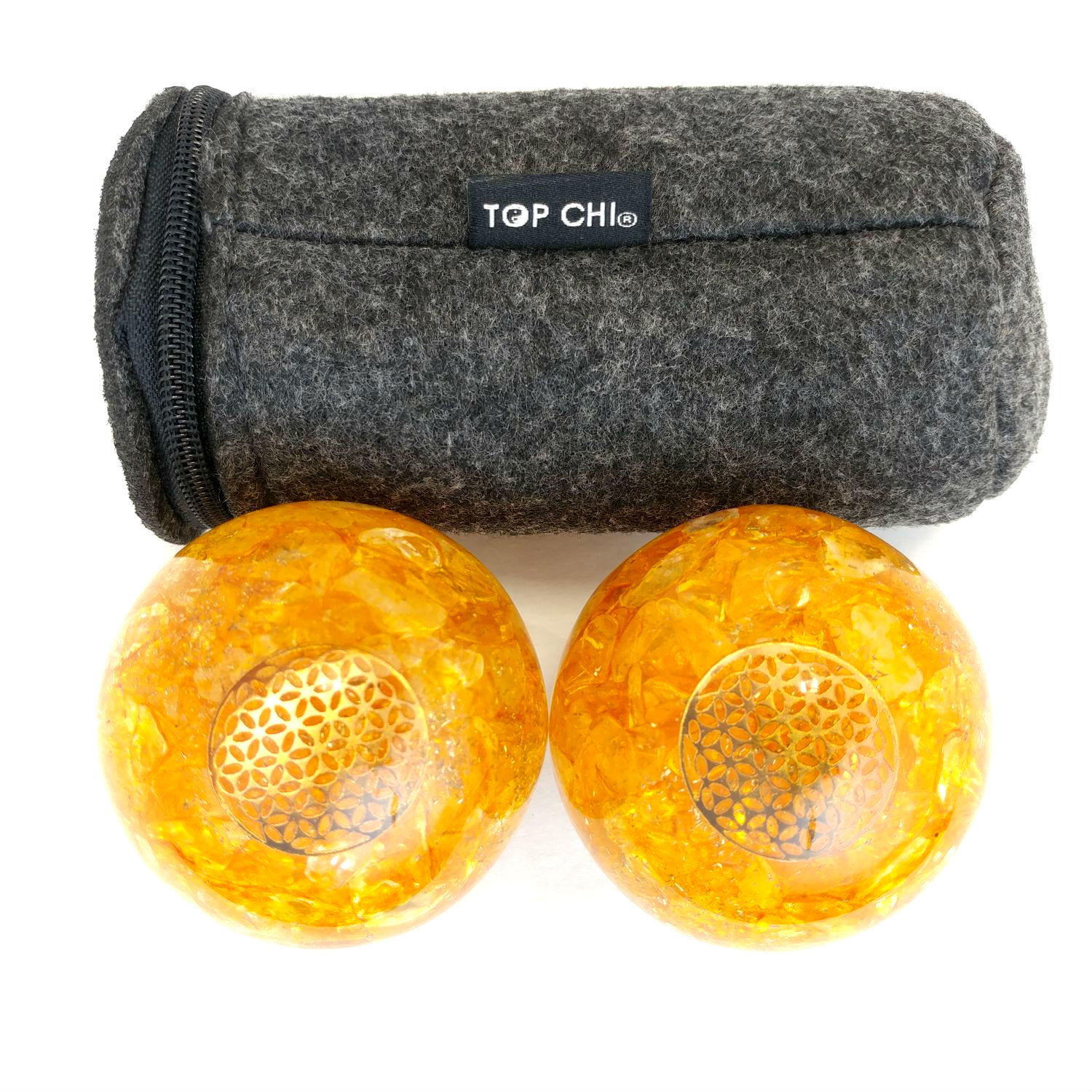 Citrine Orgonite Baoding Balls - BaodingBalls.com