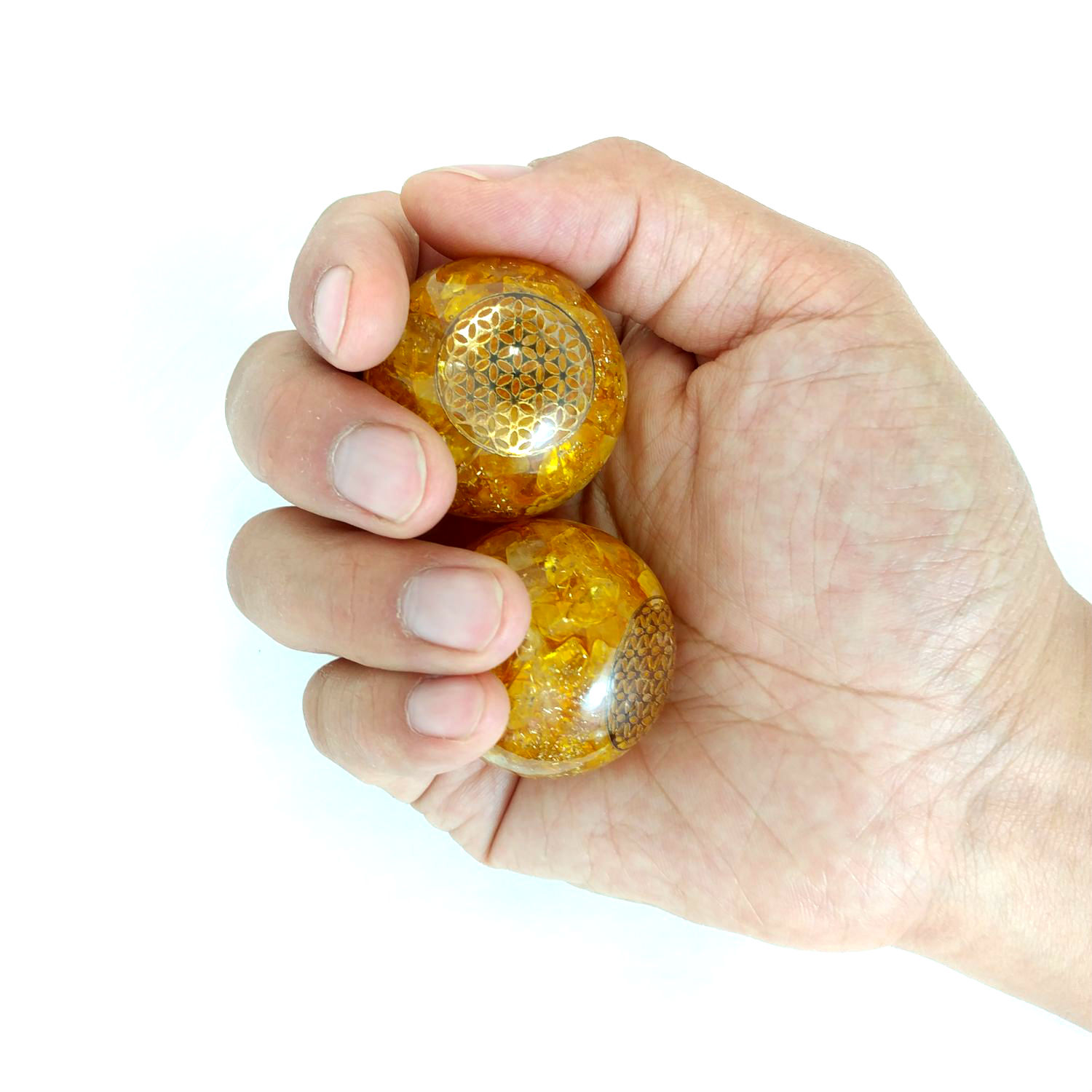 Citrine Orgonite Baoding Balls - BaodingBalls.com