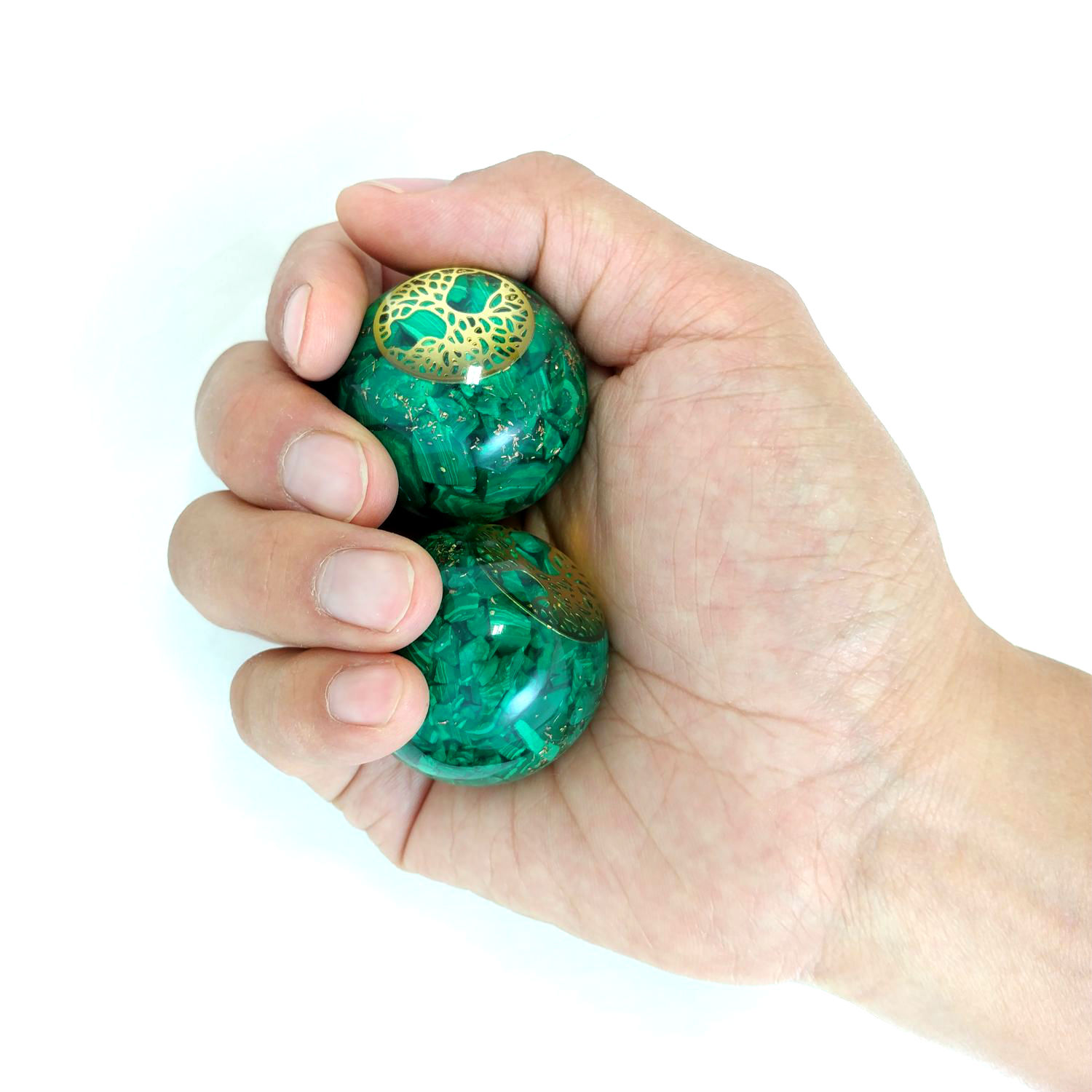 Malachite Orgonite Baoding Balls - BaodingBalls.com