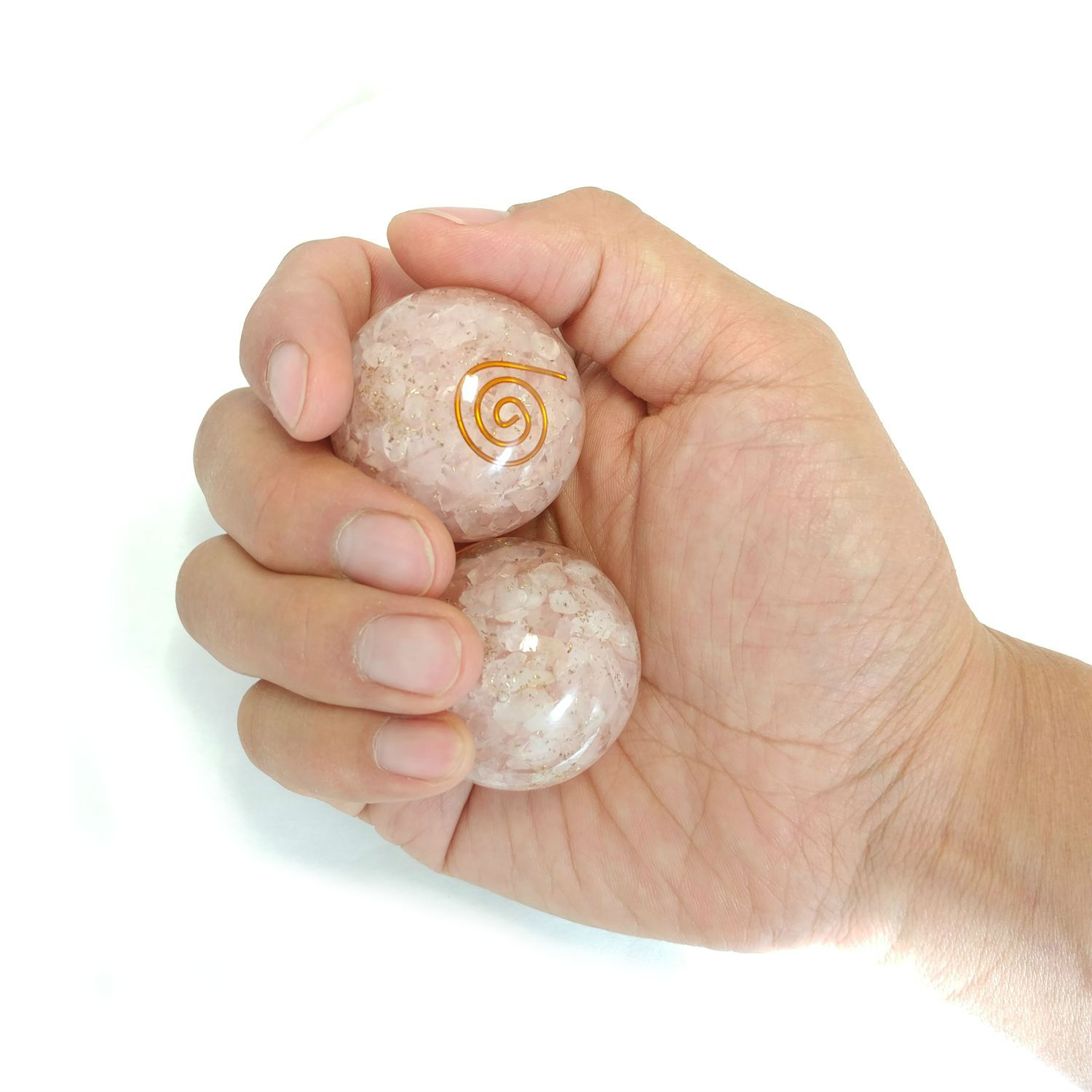 Rose Quartz Orgonite Baoding Balls - BaodingBalls.com